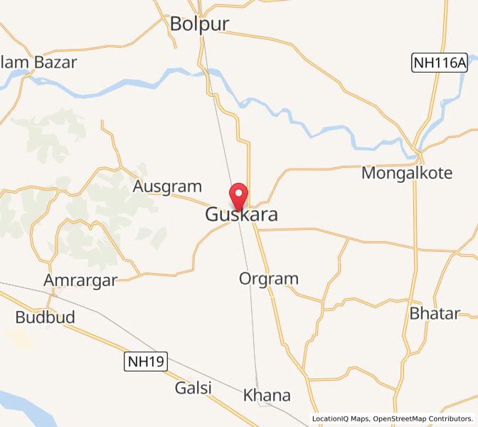 Sunrise and sunset times in Guskhara, West Bengal